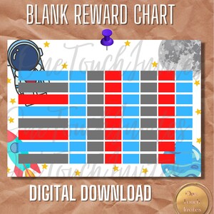 Blank Space Theme Reward Chart | Space Chore Chart | Space Potty Chart ...