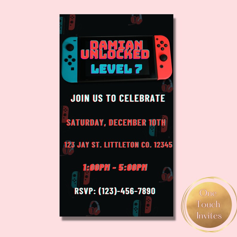 Video Game Birthday Invitation| Gamer Birthday Invitation| Gaming ...