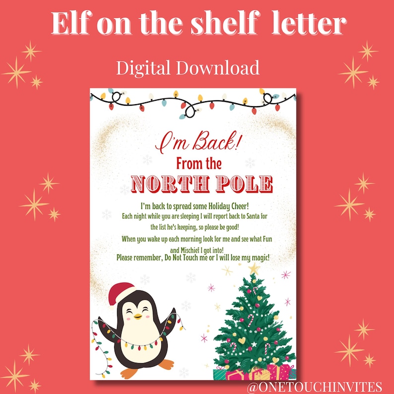 Elf on the Shelf Welcome Back Letter Elf on the Shelf Letter Elf on the ...