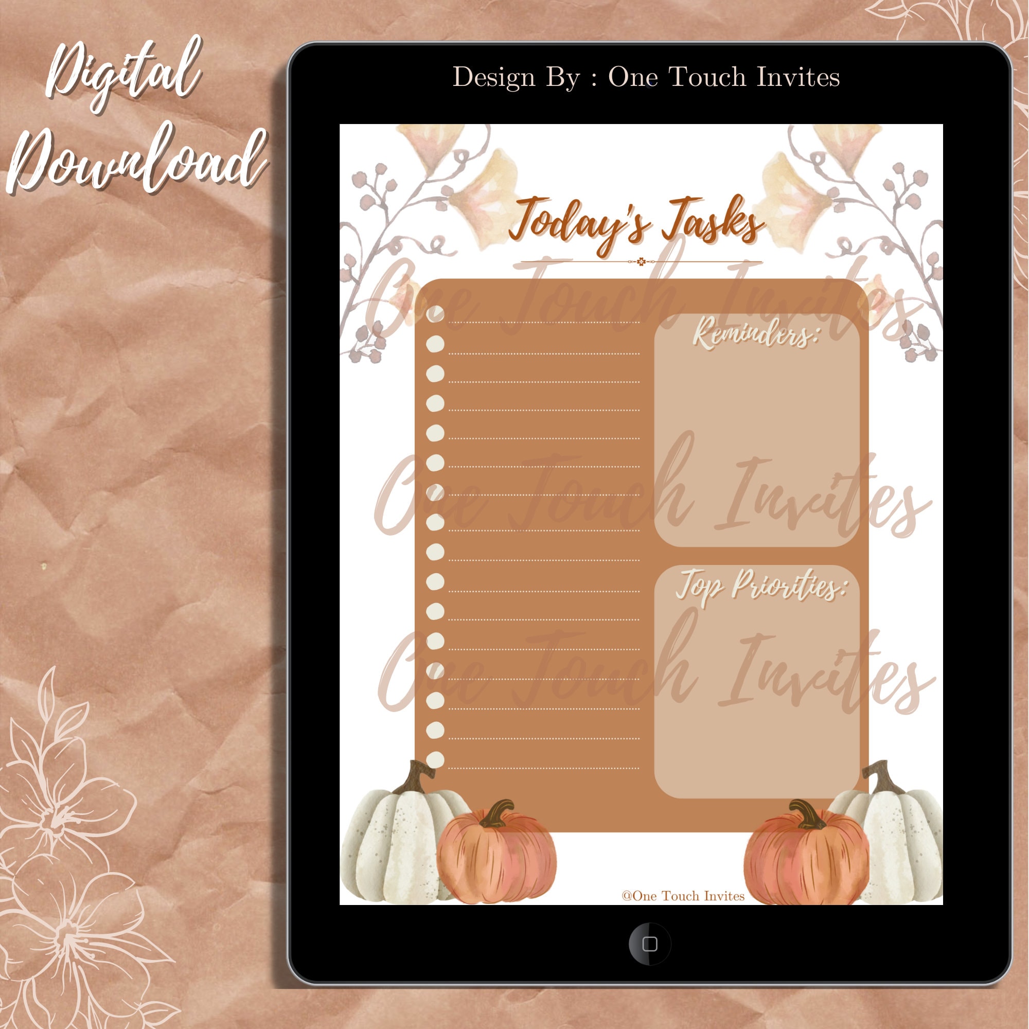 Fall Digital Planner | Fall Daily Planner | Fall Daily Task List| Fall ...