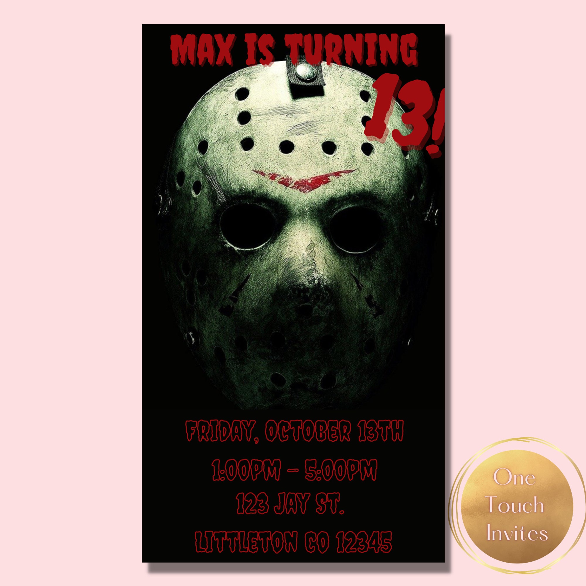Jason Horror Birthday Invitation - Etsy