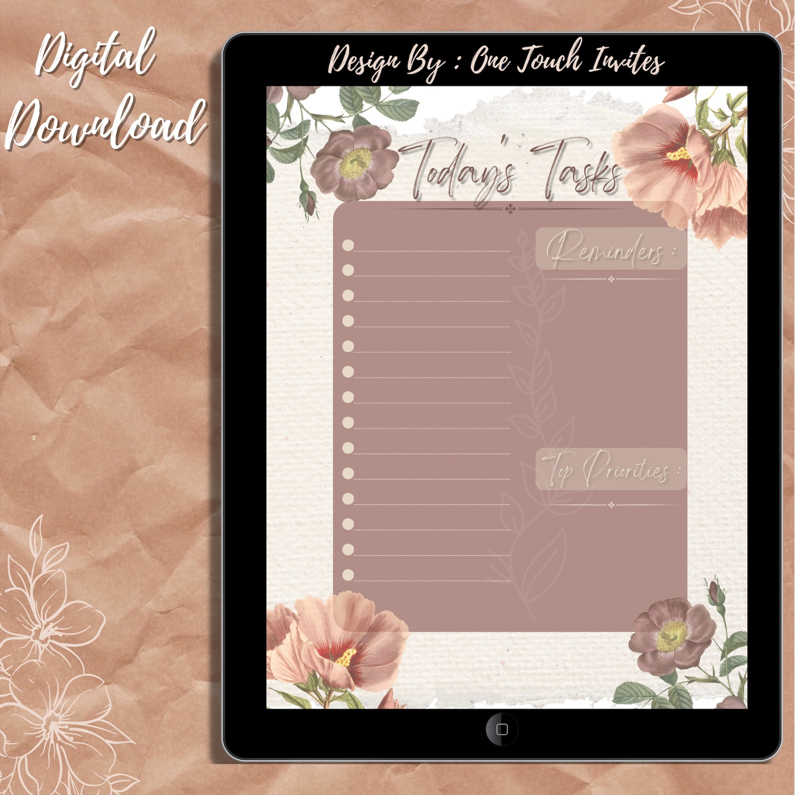 Digital to Do List Digital Daily Task List Digital Planner Planner ...