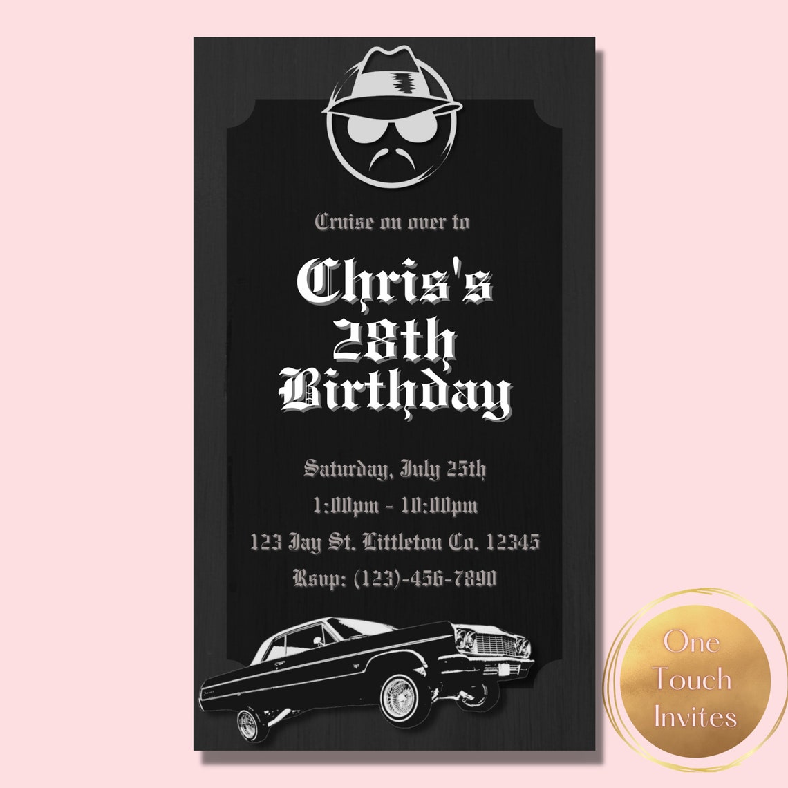 Low Rider Themed Birthday Invitation| Low Rider Invitation| Low Rider ...