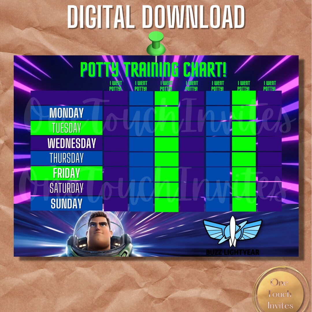 Boys Space Ranger Potty Training Chart| Boys Potty Chart| Boys Space ...