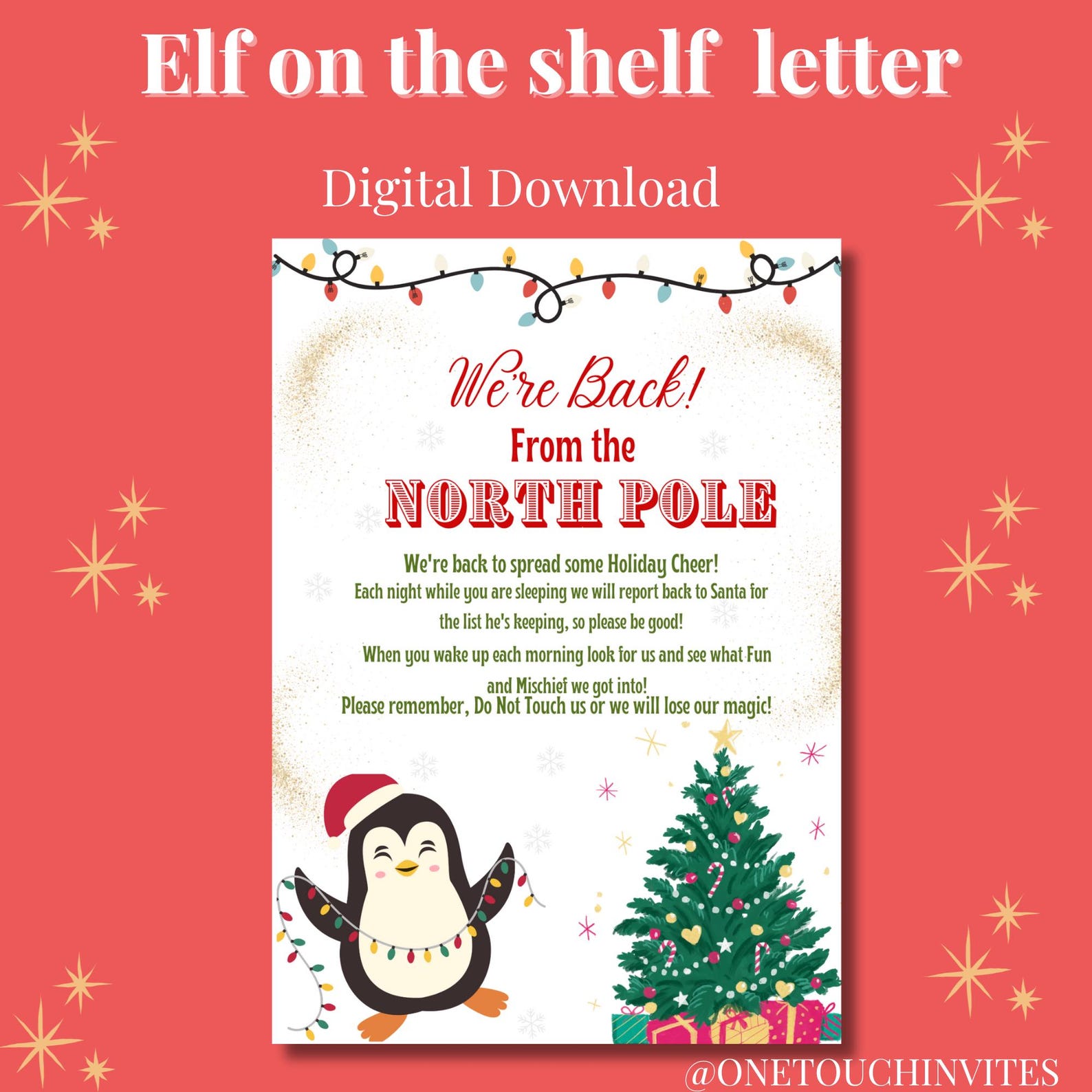 Elf on the Shelf Welcome Back Letter Elf on the Shelf Letter Elf on the ...