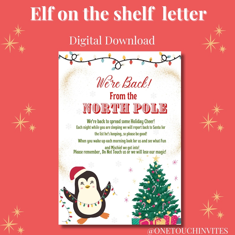 Elf on the Shelf Welcome Back Letter Elf on the Shelf Letter Elf on the ...