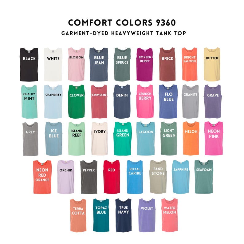 Comfort Colors® Personalized Tank Top, Custom Design 100% Cotton Tank ...