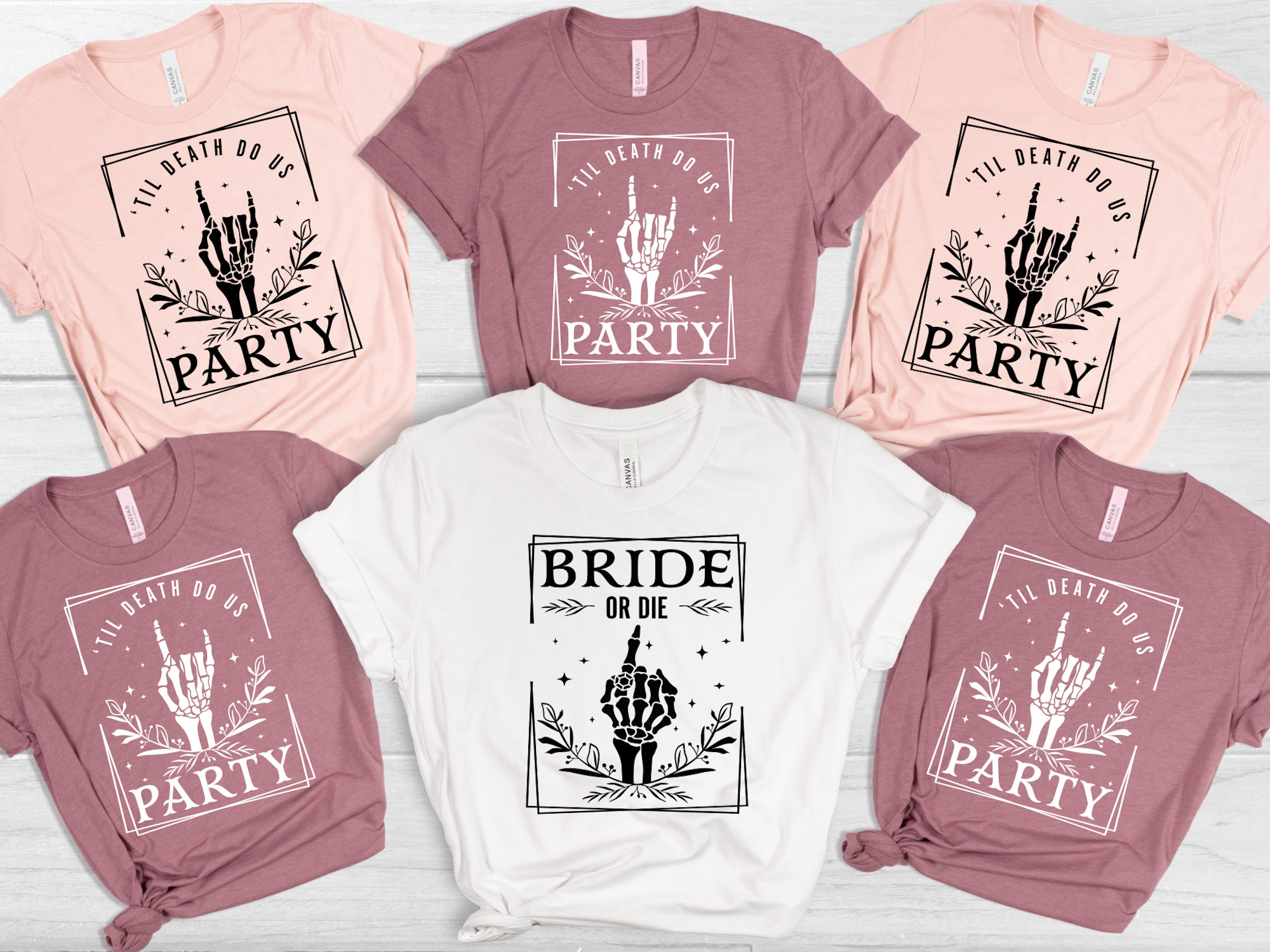 Bride or Die Bachelorette Shirt, Skeleton Design (unisex Heather Colors ...
