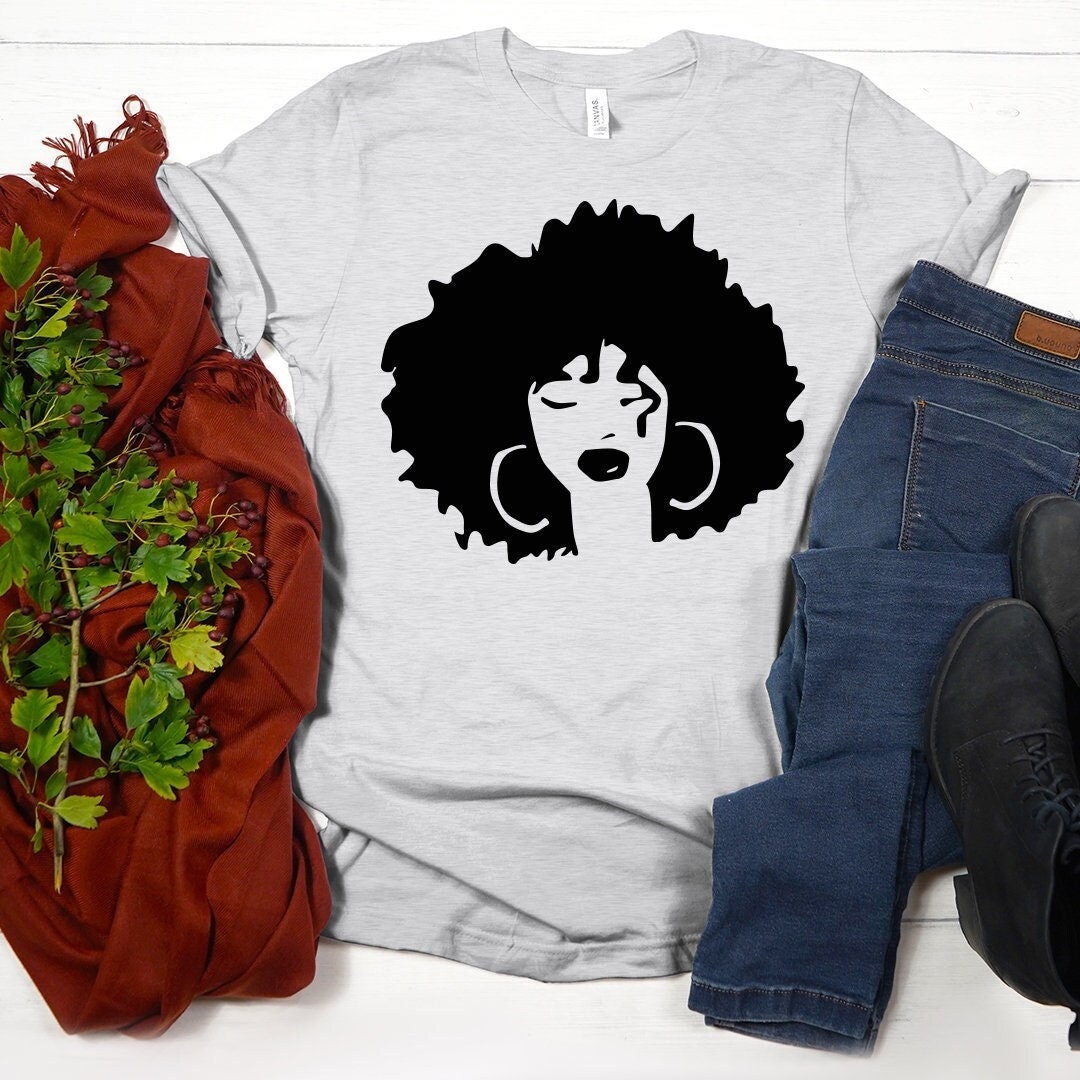 Afro Woman Shirt, Afrocentric Shirts, Afro American Shirt, Black Girl ...