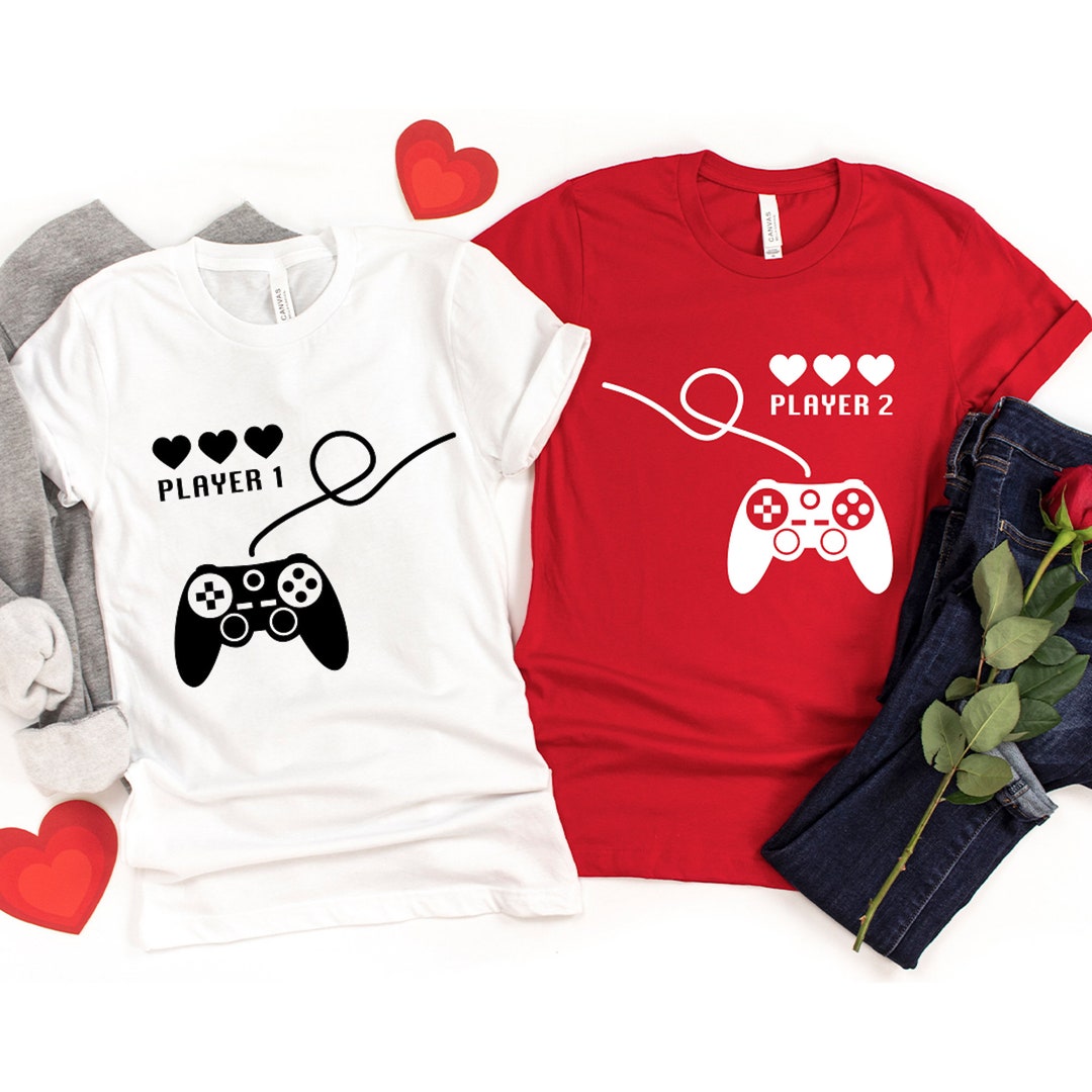 Couple Matching T-shirts, Player 1 Player 2 (unisex, Valentine's Day ...