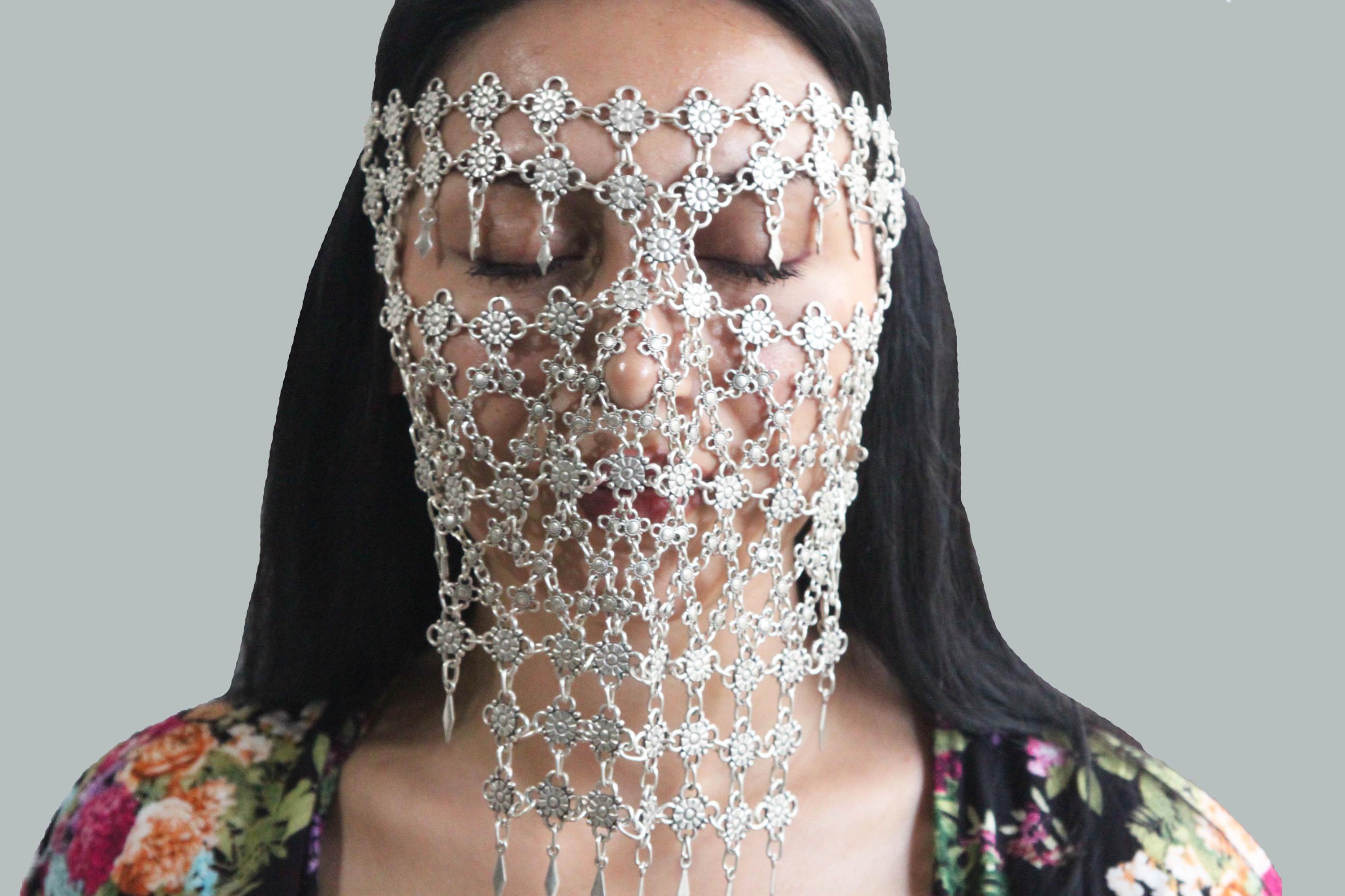 Adjustable Metal Face Chain Mask: Festival Rave Jewelry - Etsy