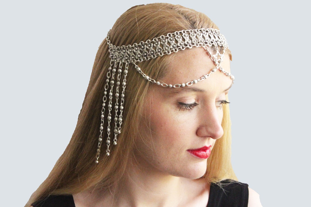 Antique Silver Hair Chain: Handmade Boho Headpiece - Etsy