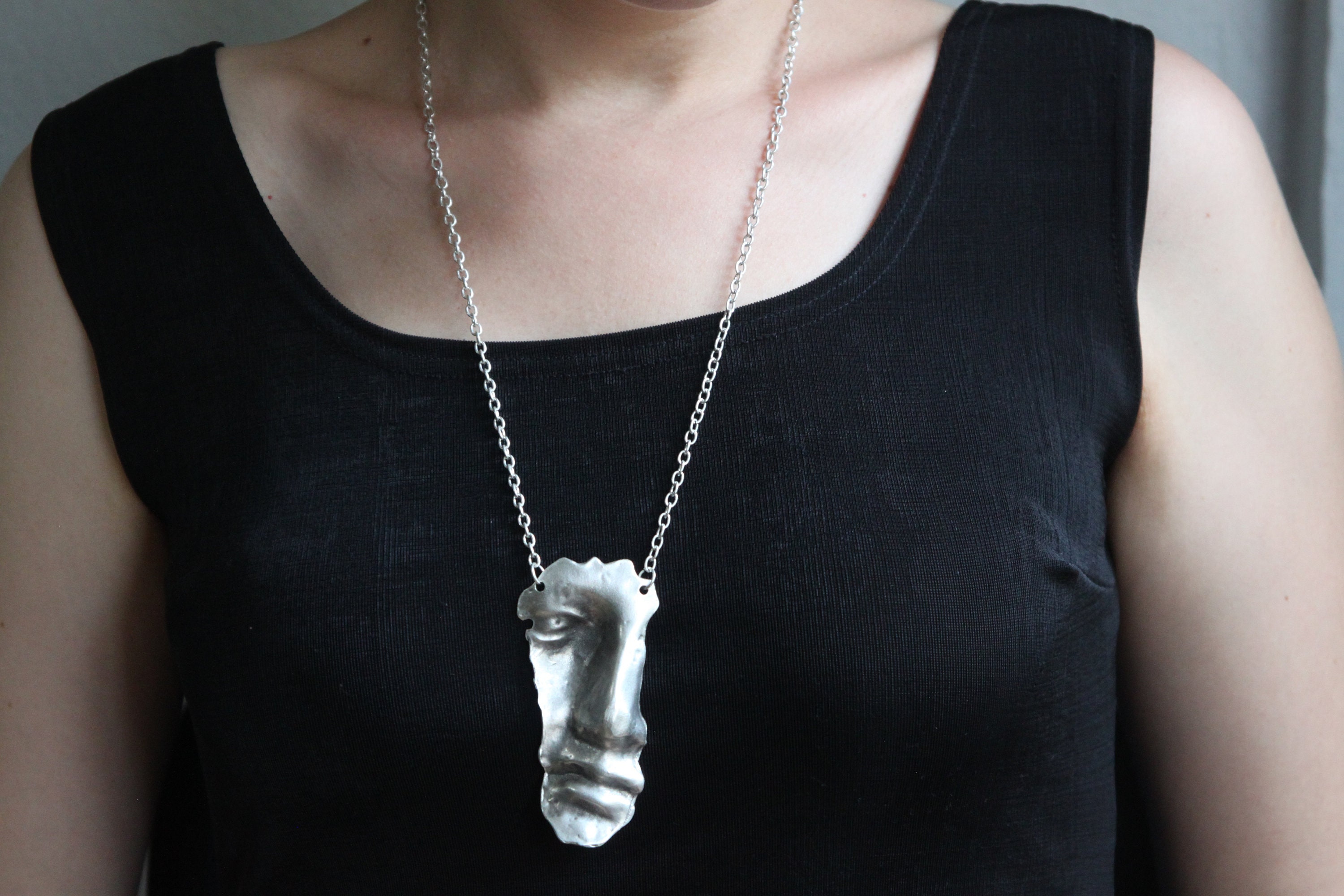 Abstract Face Ring & Necklace Face Mask Ring Silhouette - Etsy