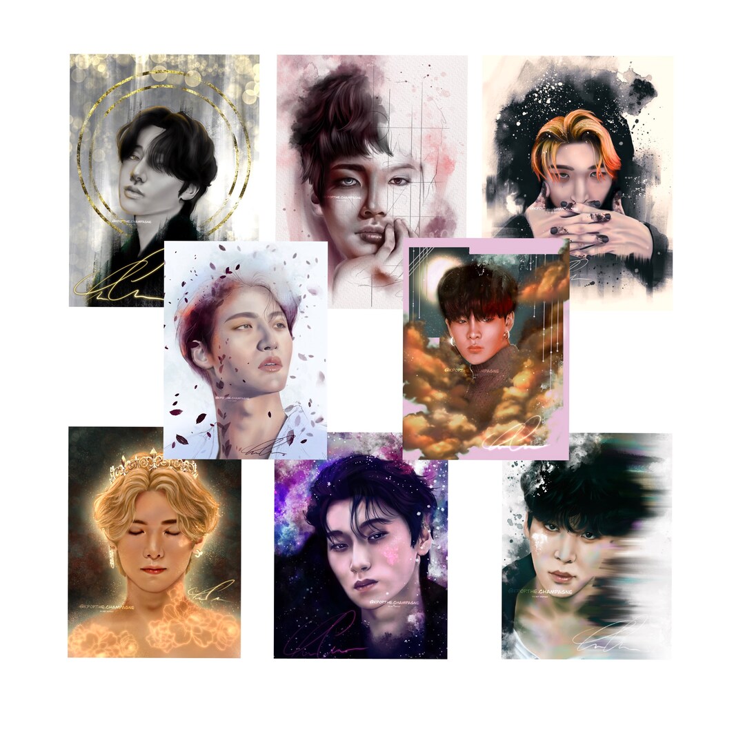 Ateez Prints of Original Artwork by Kpopthechampagne - Etsy