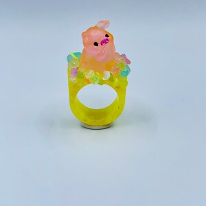 Pig Ring, Glow in the Dark Ring, Glowing Jewelry, Unique Chunky Ring ...