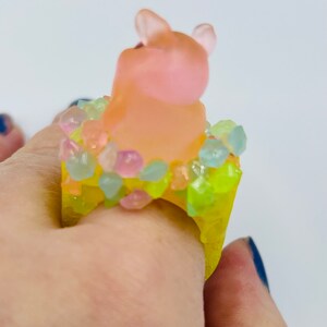 Pig Ring, Glow in the Dark Ring, Glowing Jewelry, Unique Chunky Ring ...