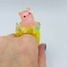 Pig Ring, Glow in the Dark Ring, Glowing Jewelry, Unique Chunky Ring ...