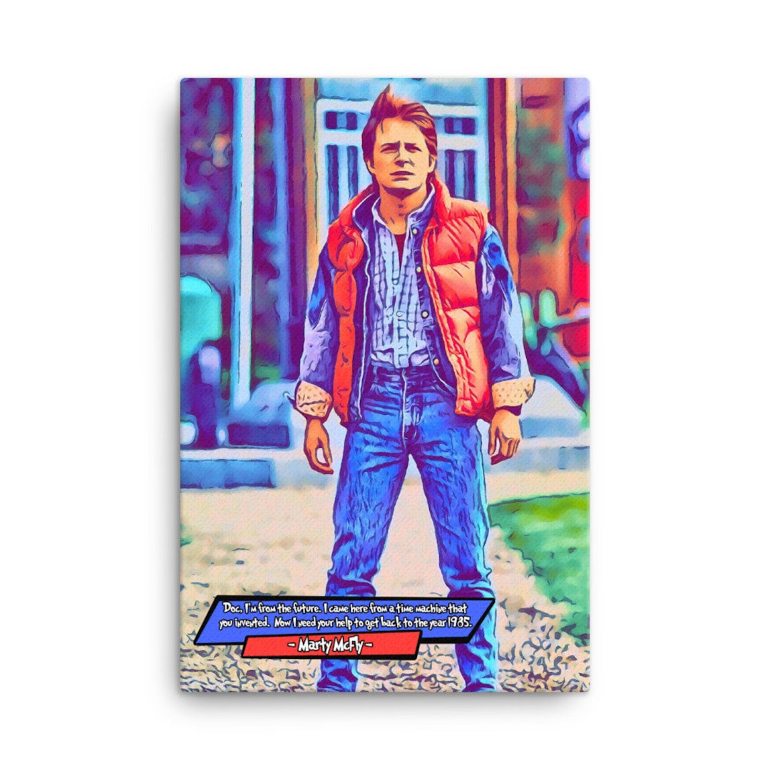 Marty Mcfly Comic Icons Art Print Canvas / Poster Prints / - Etsy