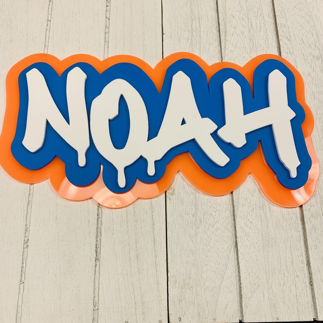 Graffiti Name Sign: Layered Acrylic Street Art Decor - Etsy
