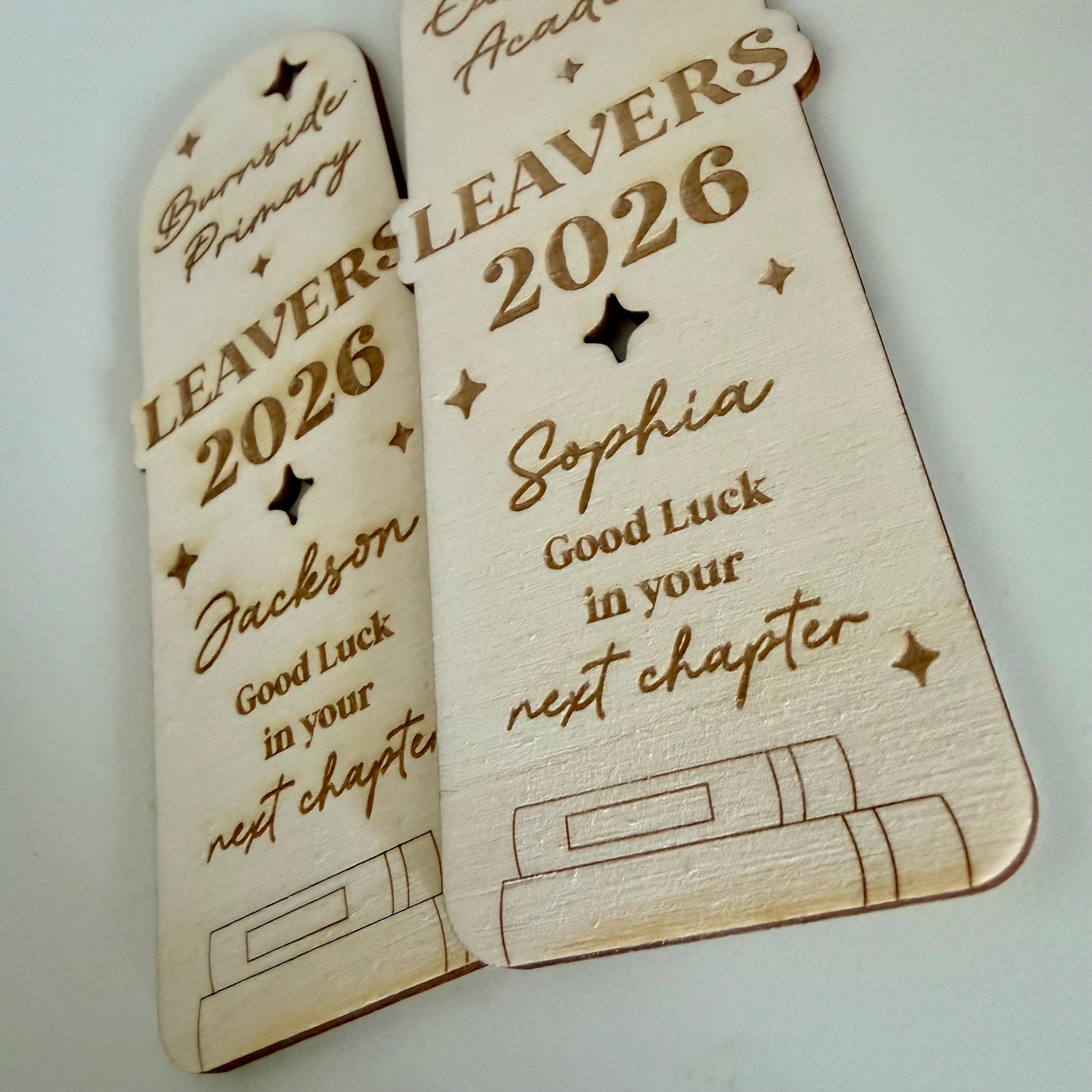 2026 School Leavers Gift | Personalised Engraved Wooden Bookmark - Etsy UK