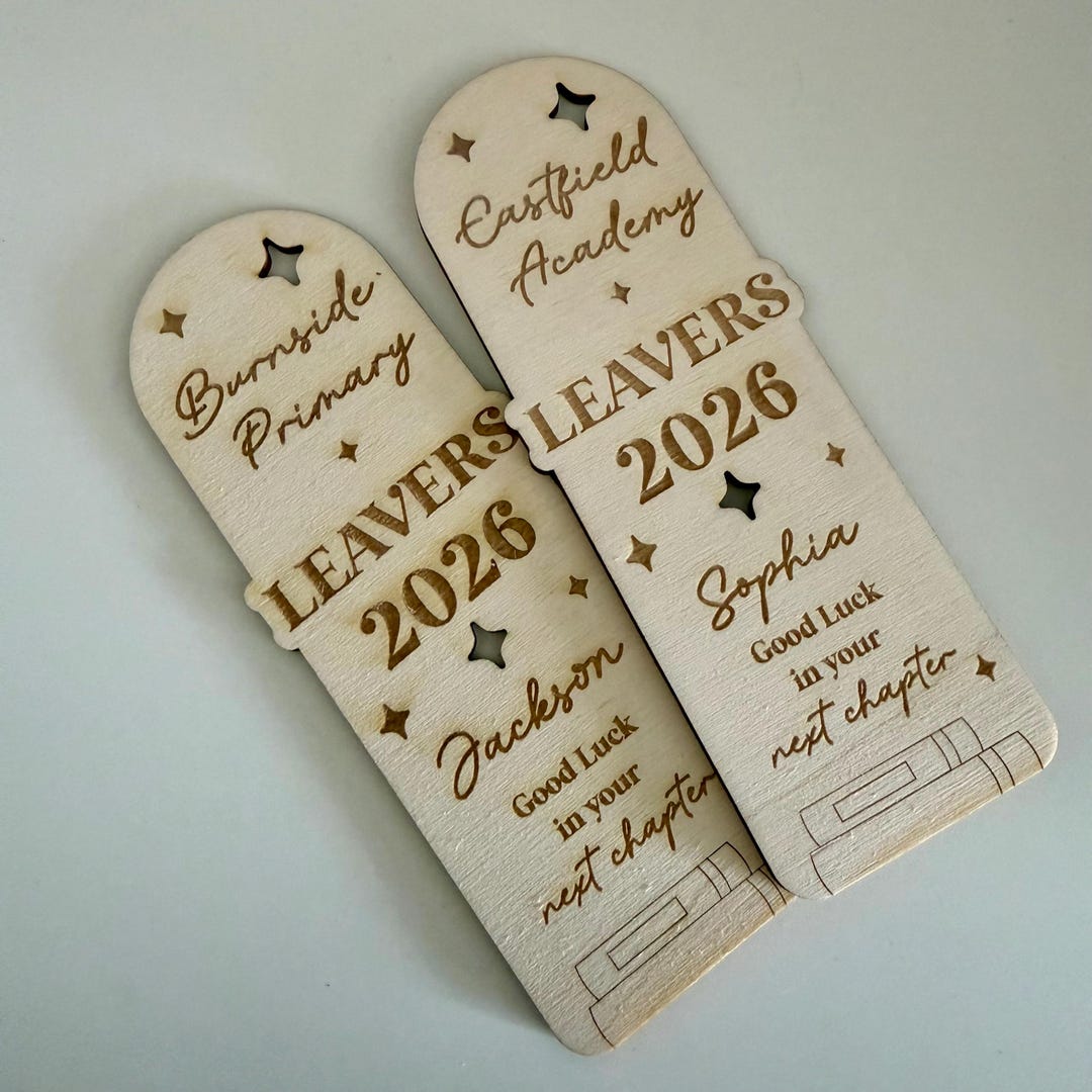 2026 School Leavers Gift | Personalised Engraved Wooden Bookmark - Etsy UK