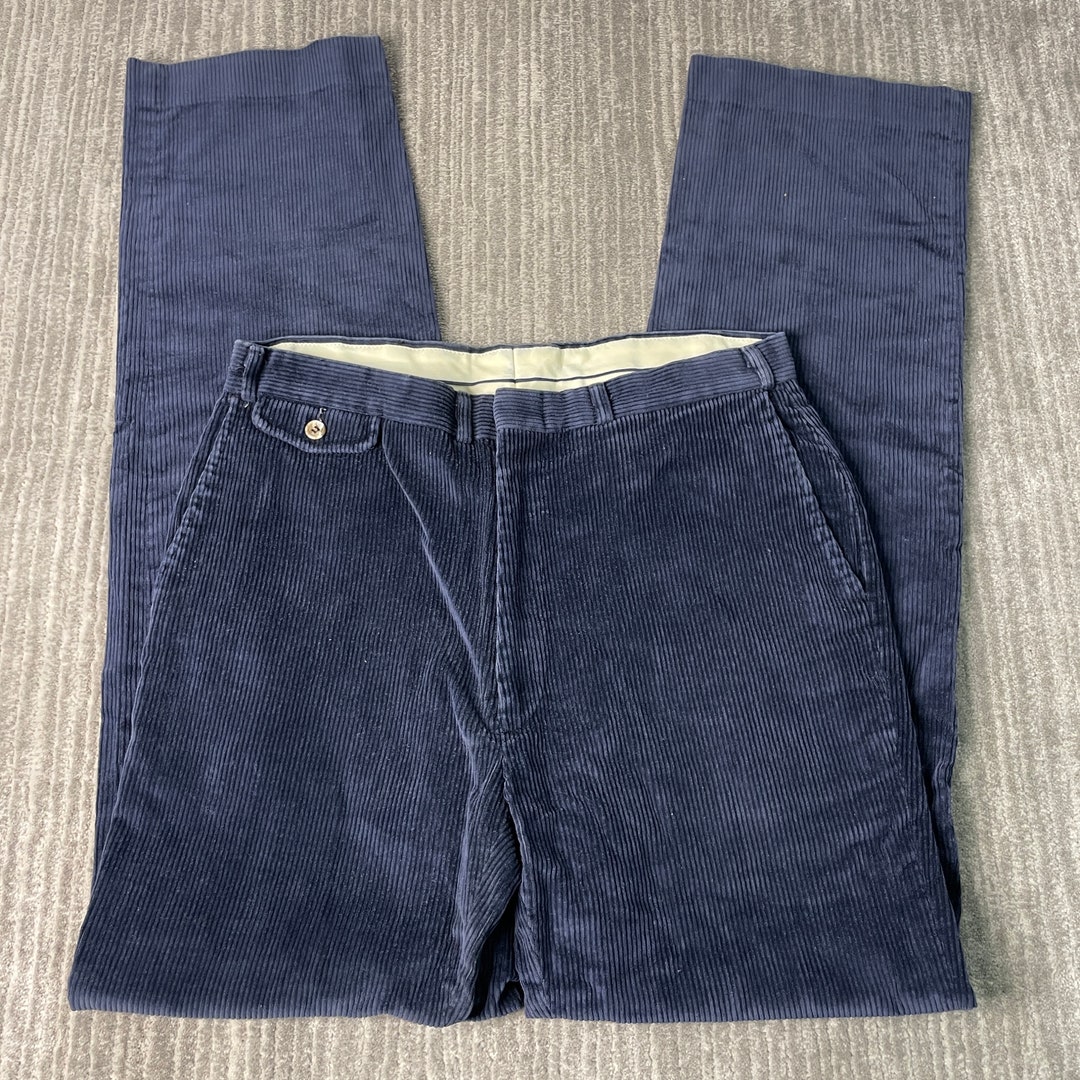 Vintage 90s Hunting Horn Regular Fit Corduroy Pattern Basic Casual ...