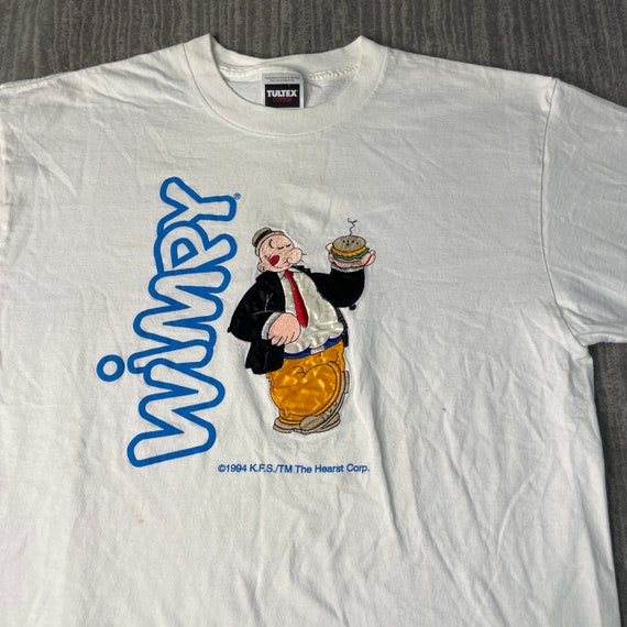Vintage 90s Wimpy Popeyes Cartoon Character Stitched Gem