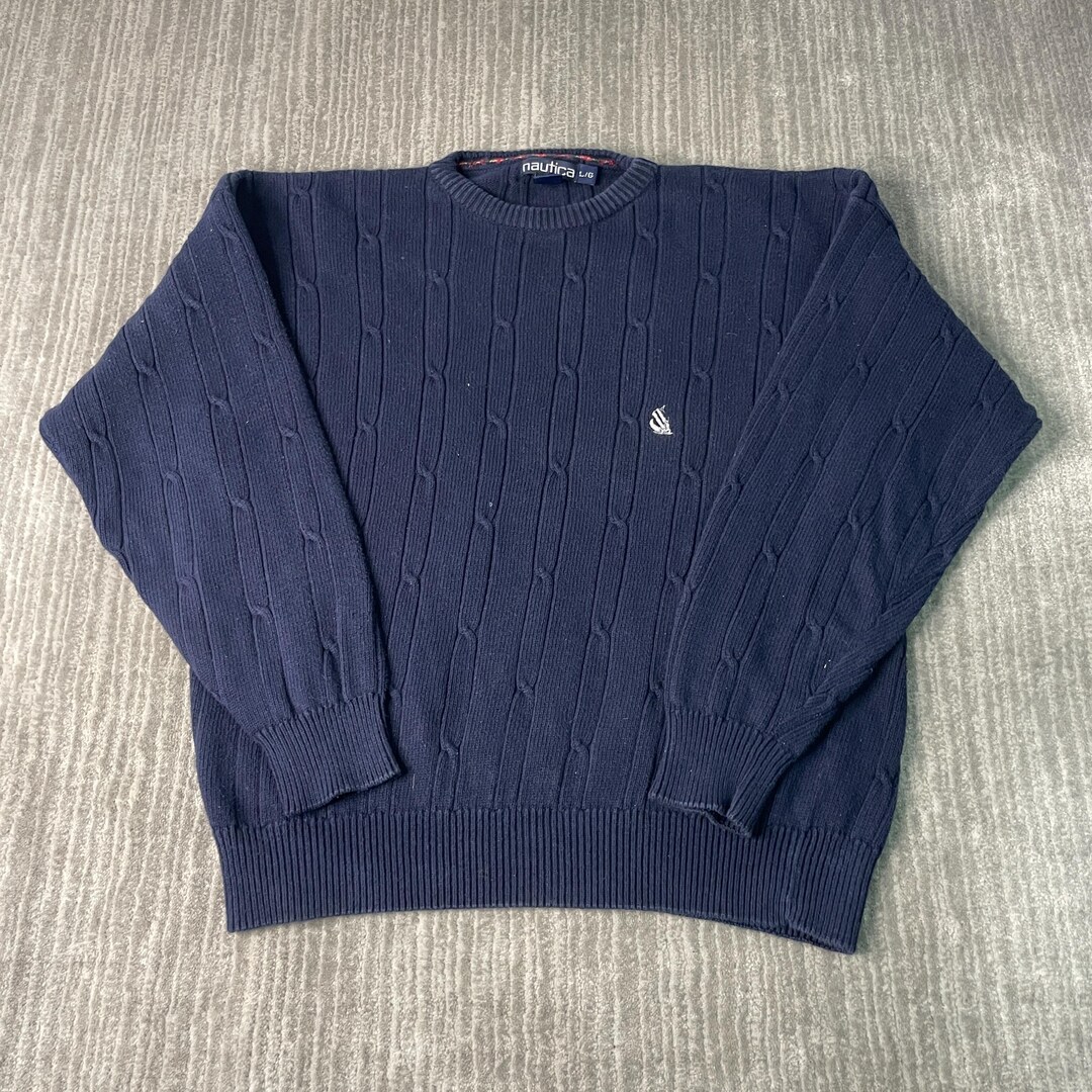 Vintage 2000s Nautica Sailing Boat Ribbed Texture Basic Essential ...