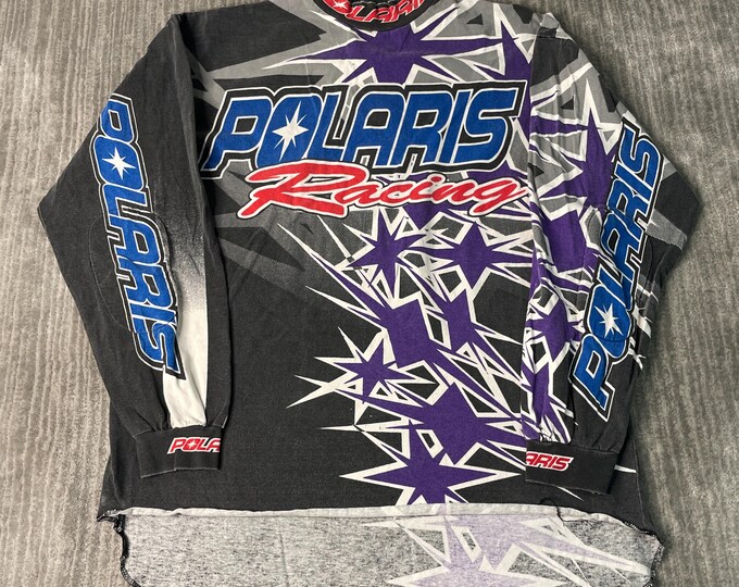 Vintage 2000s Polaris Racing Motocross All Over Print Basic Essential ...