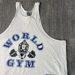 Vintage 90s World Gym Spell Out Sportswear Athletic Workout Basic ...