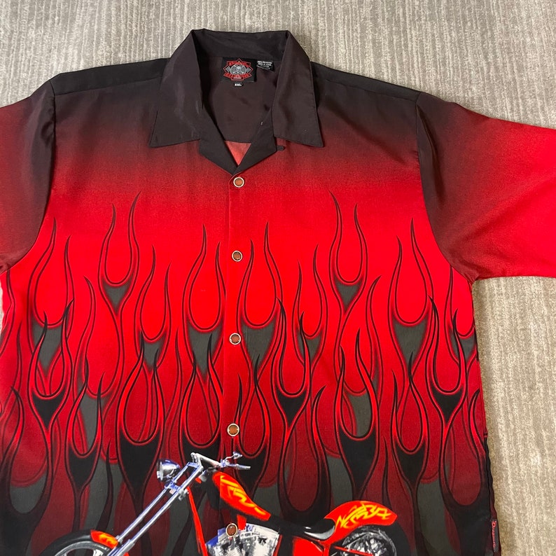 Vintage 2000s Dragonfly Roadhouse Flames Chopper Motorcycle - Etsy