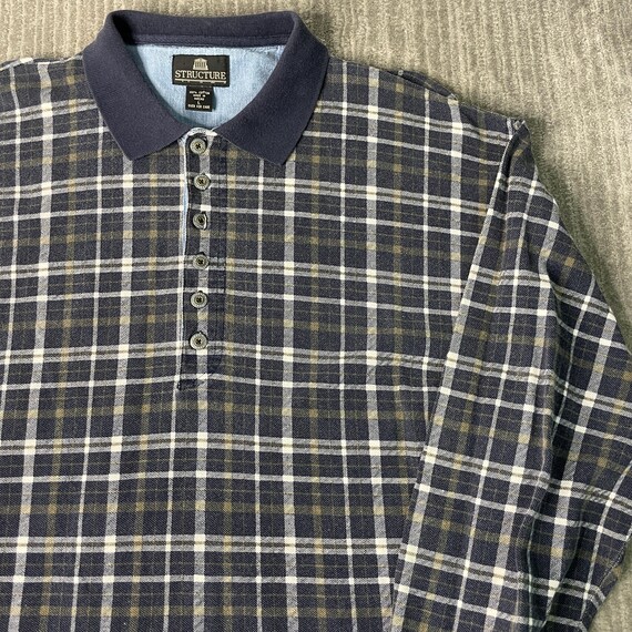 Vintage 2000s Structure Plaid Pattern Basic Essential… - Gem