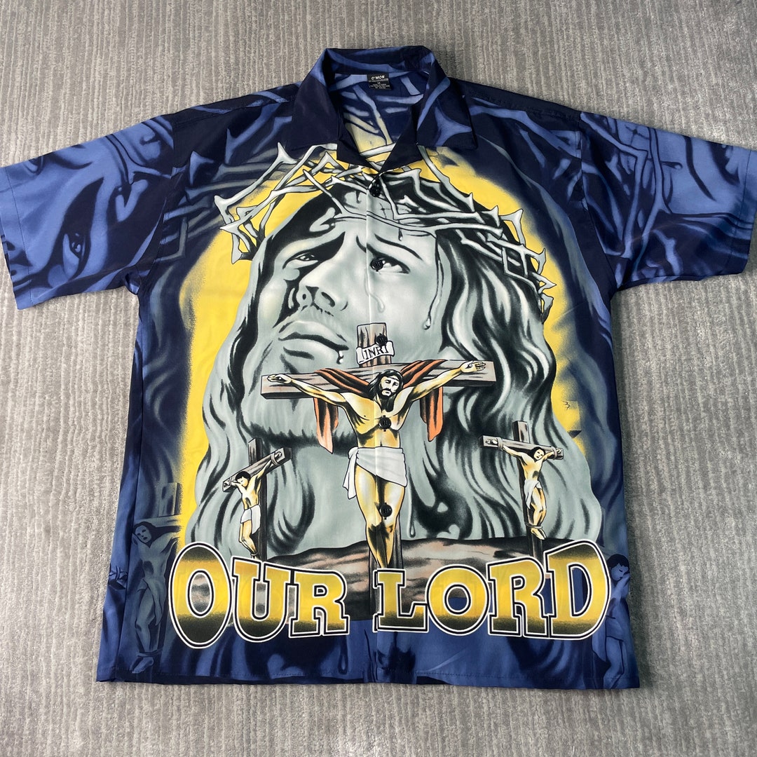 Vintage 2000s C'mon God Jesus Our Savior Big Print Artwork Y2K ...