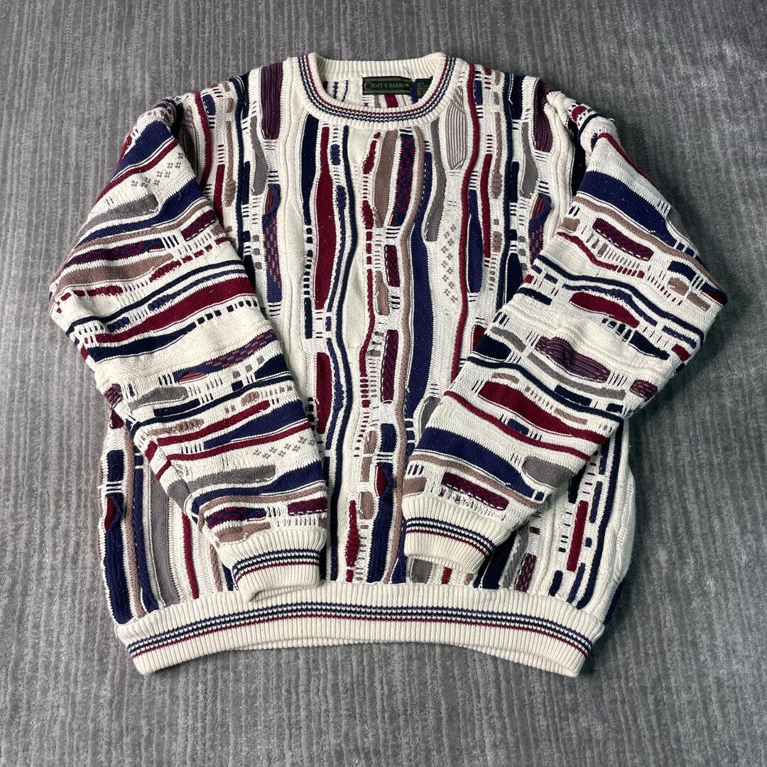 Vintage 2000s Croft & Barrow Abstract Pattern Coogi Style Preppy Casual ...