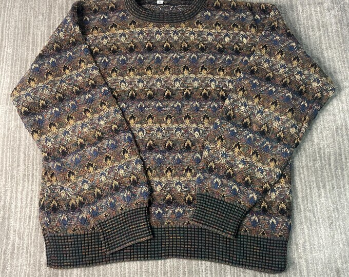 Vintage 90s Mark Shale Abstract Pattern Casual Preppy Basic Essential ...