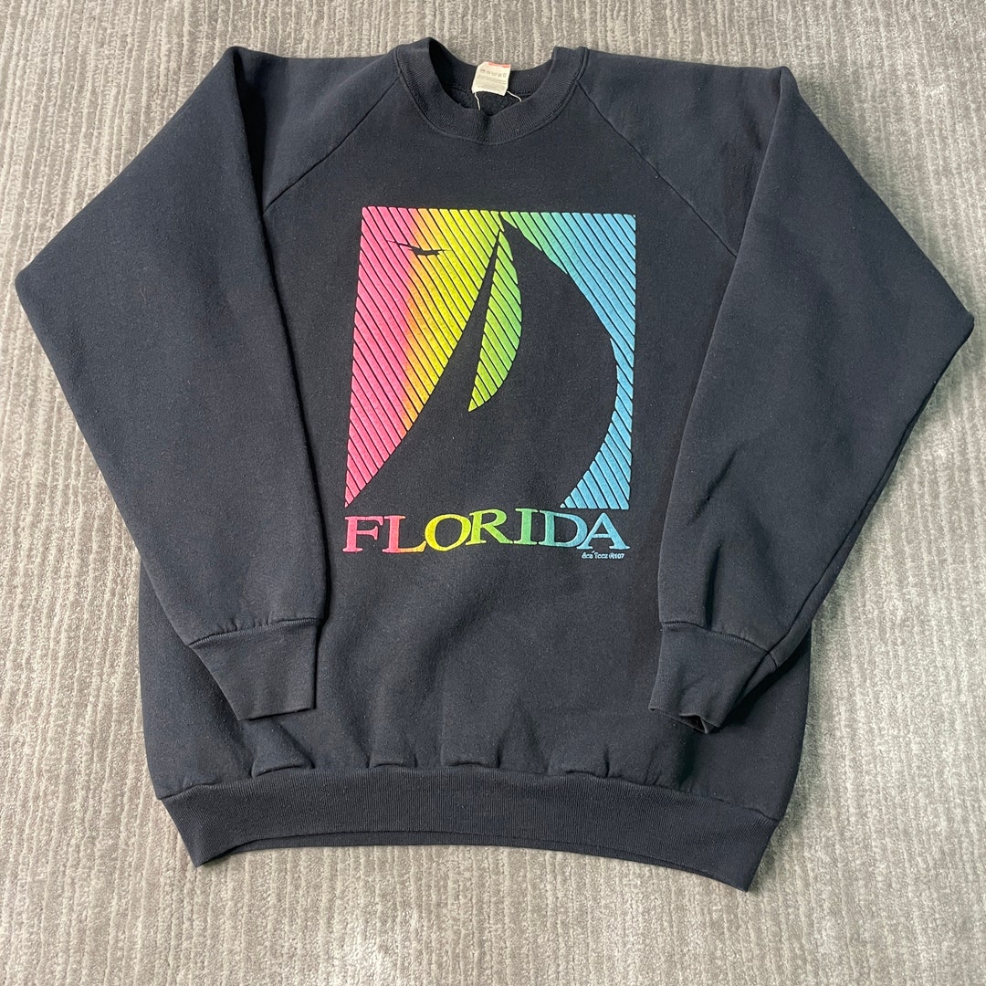 Vintage 80s Florida Sailing Boat Water Ocean Made in USA 1980s Fashion ...