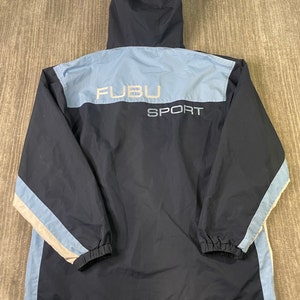 Vintage 2000s Fubu Y2K Fubu Sport Embroidered Raincoat Urban Streetwear Hip Hop Windbreaker ...