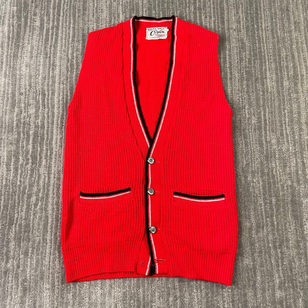 True Vintage 70s Campus Essential Grandma Style Black & White Lining ...