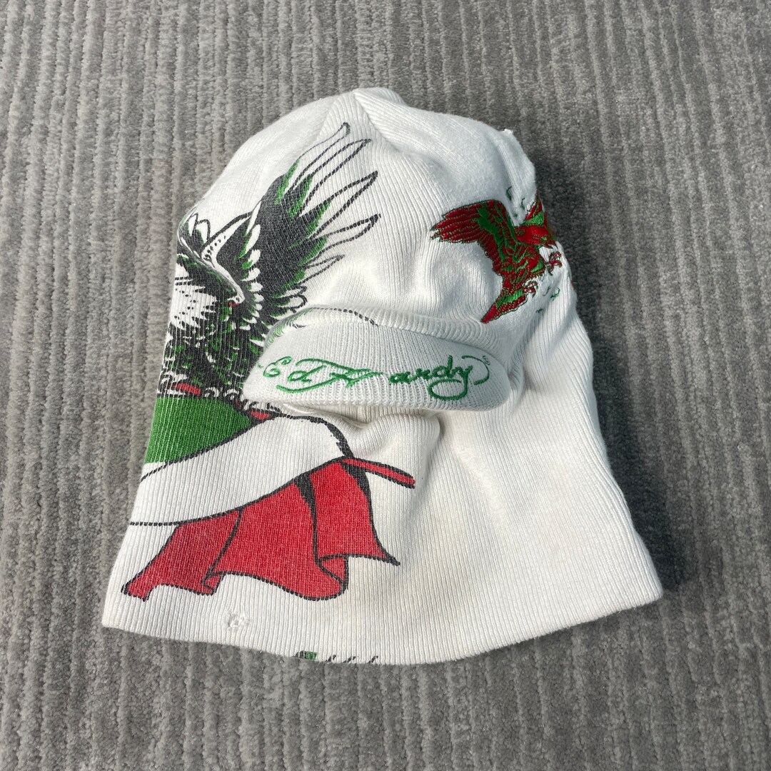 Vintage 2000s Ed Hardy Script Spell Out Tattoo Design All Over Print ...