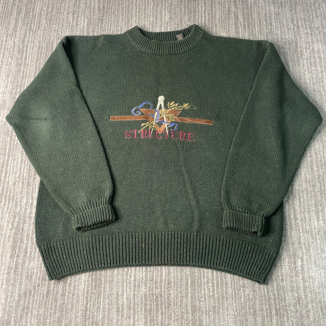 Vintage 2000s Structure Crest Logo Spell Out Stitched Embroidered Basic ...
