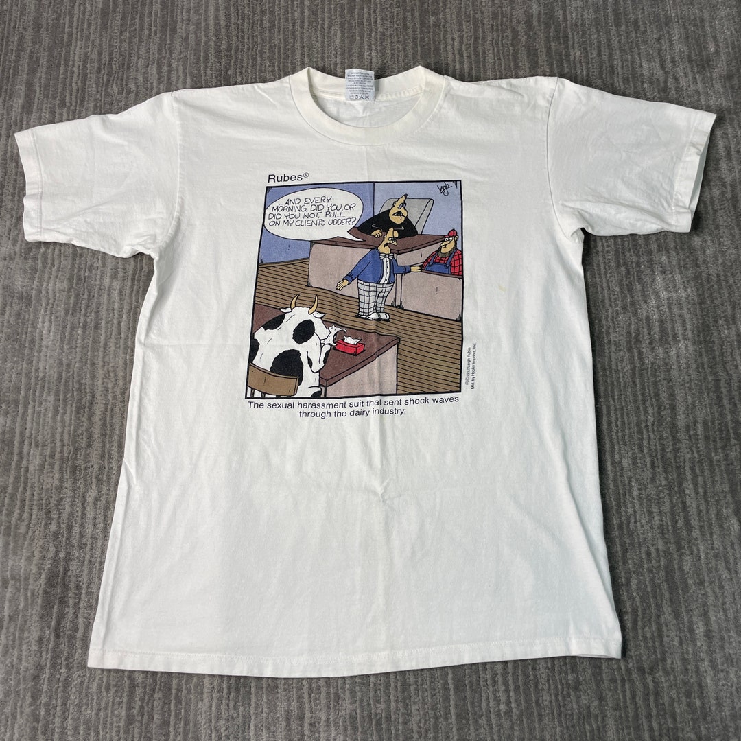 Vintage 90s Cow Crude Funny Joke Sayings Court House Comic Strip 1990s ...
