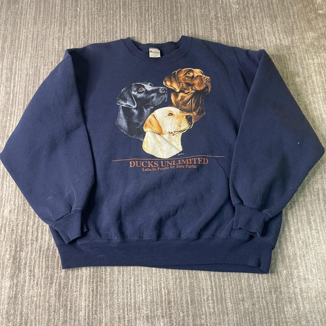 Vintage 2000s Ducks Unlimited Labs Dogs Animal Artwork Basic Essential ...