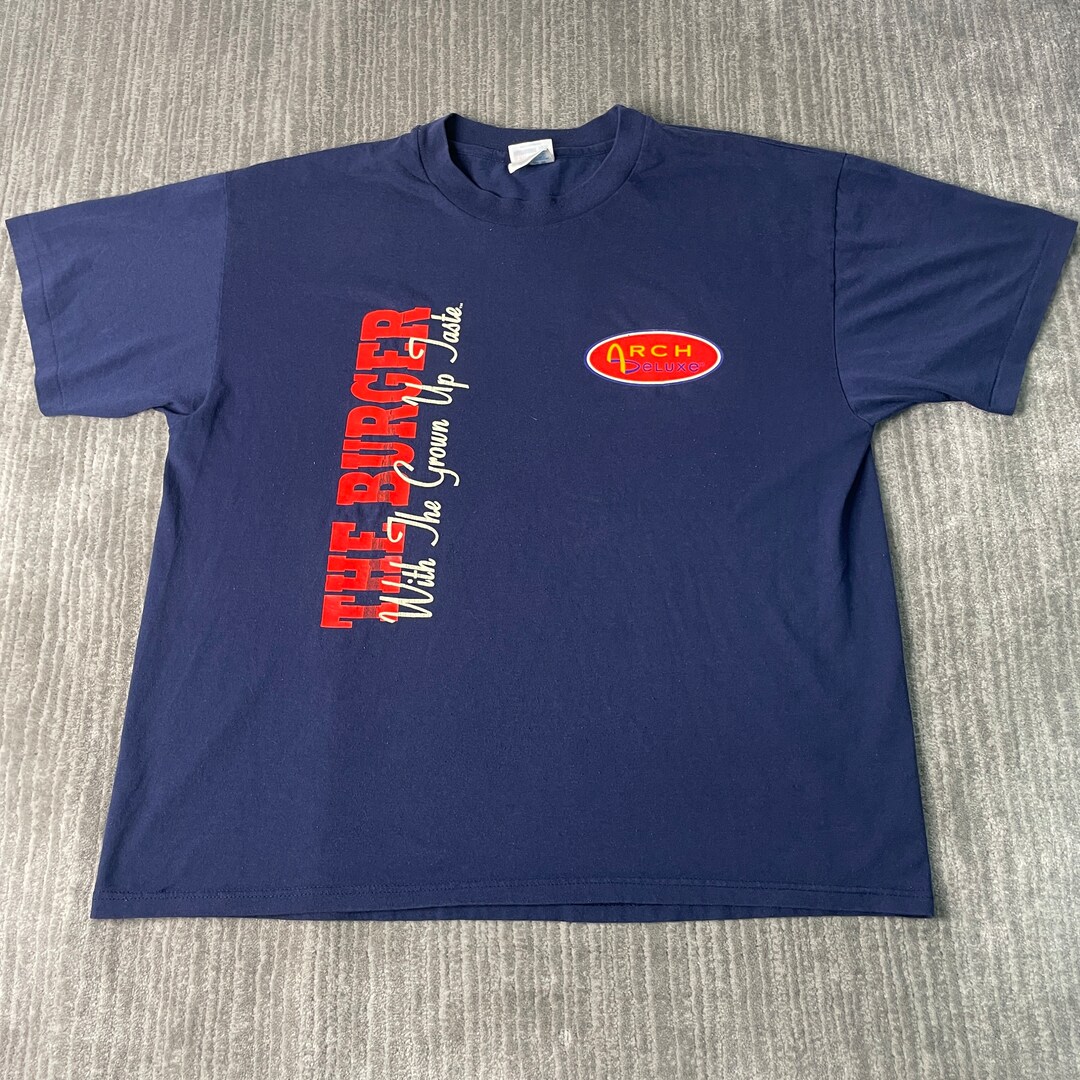 Vintage 90s Arch Deluxe Burger Food Single Stitch 1990s Fashion Basic ...