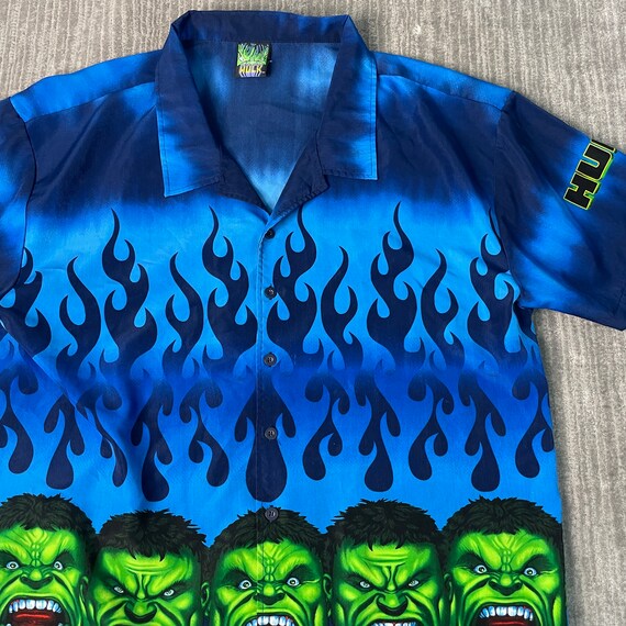 Vintage 2000s Marvel Hulk Super Hero Flames Cartoon S… - Gem