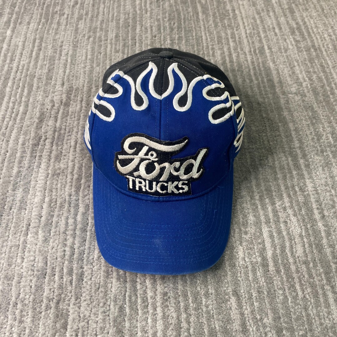 Vintage 2000s Ford Trucks Flames Stitched Embroidered Streetwear Blue ...
