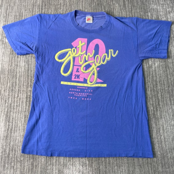 Vintage 90s Nike Swoosh Check Running Basic Essential… - Gem