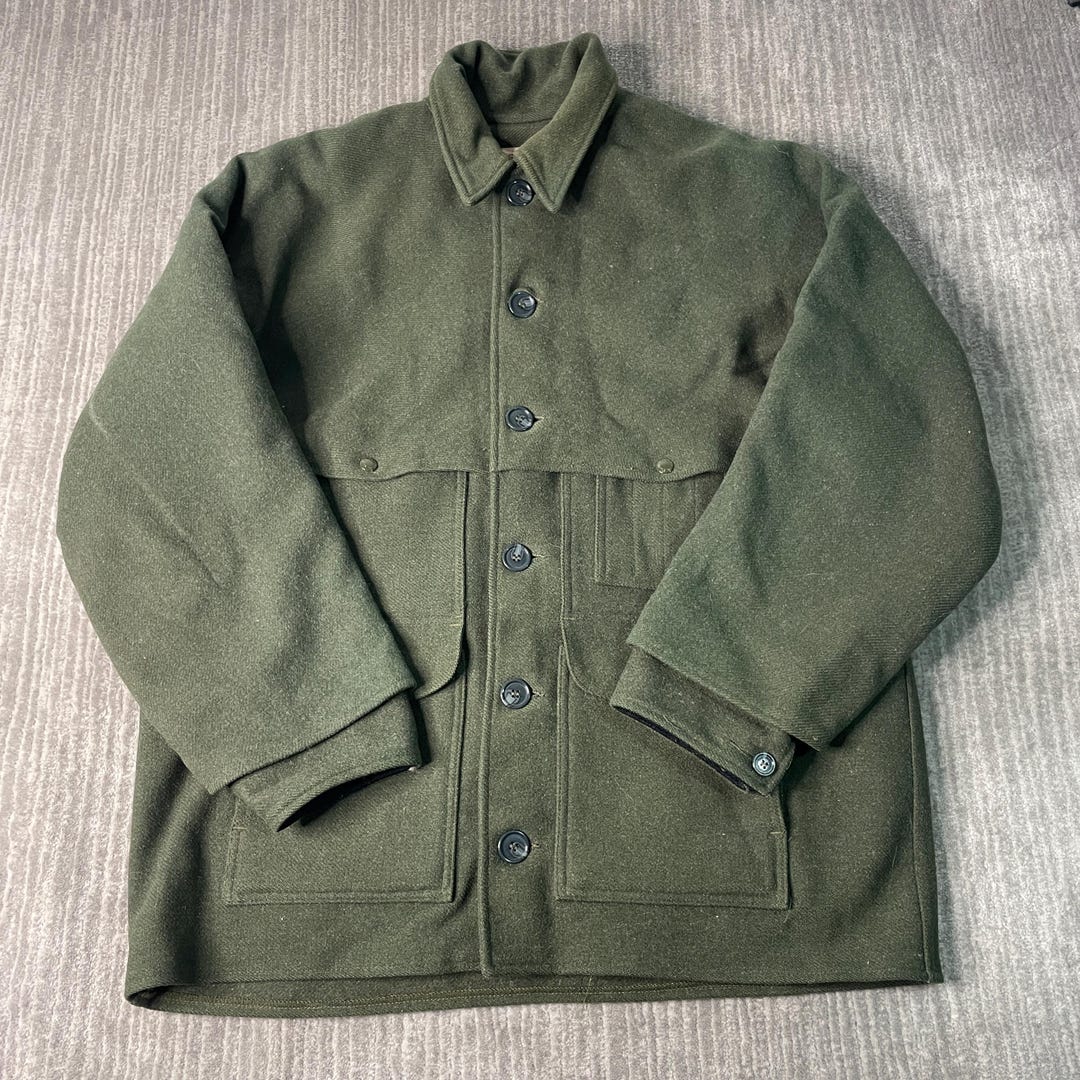 Vintage 80s Filson Mackinaw Cruiser Wool Material Four Pocket Hunting ...