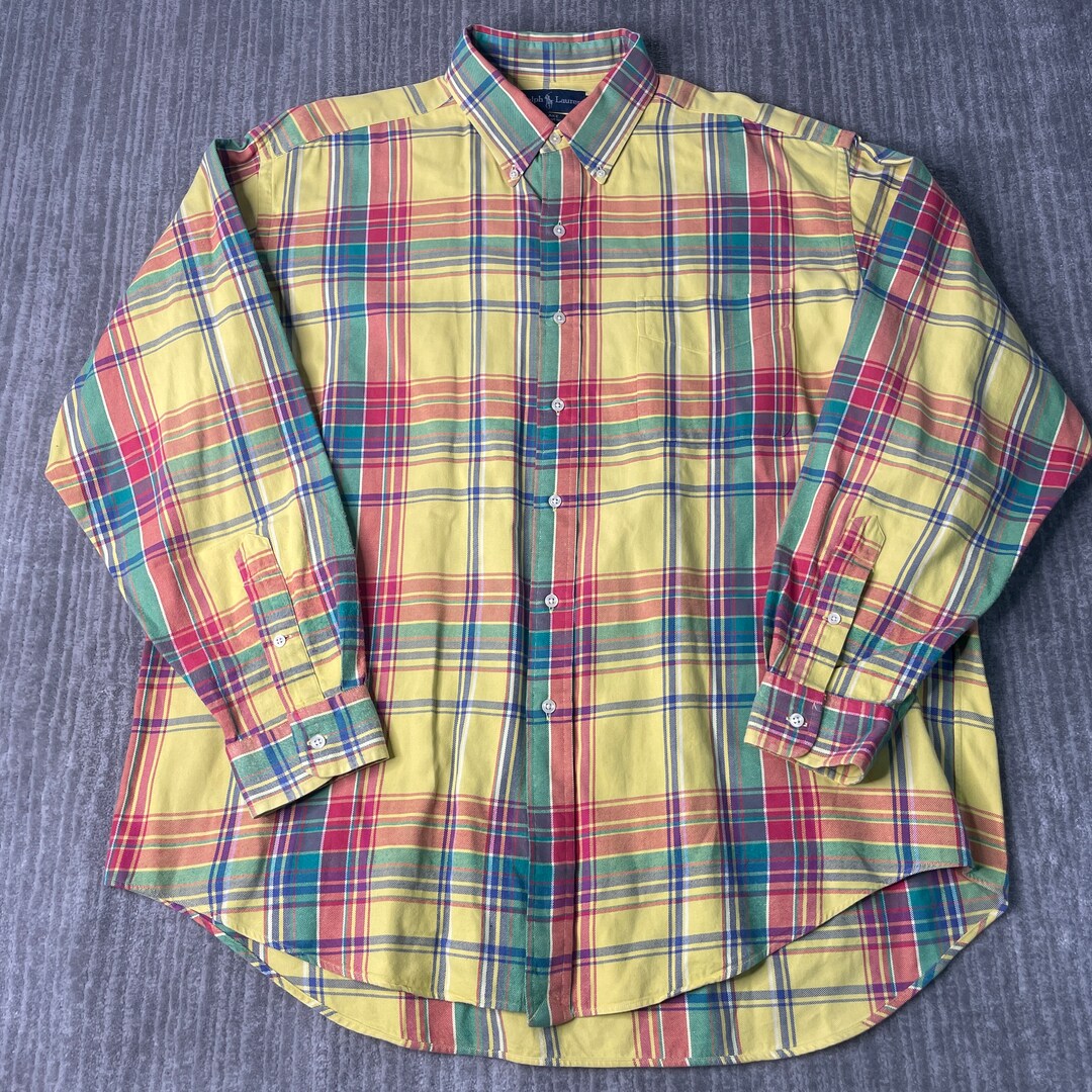 Vintage 2000s Polo Ralph Lauren One Pocket Plaid Pattern Basic ...