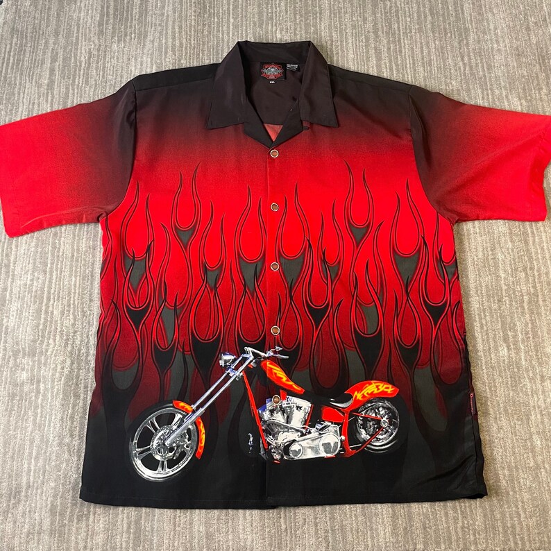 Vintage 2000s Dragonfly Roadhouse Flames Chopper Motorcycle - Etsy