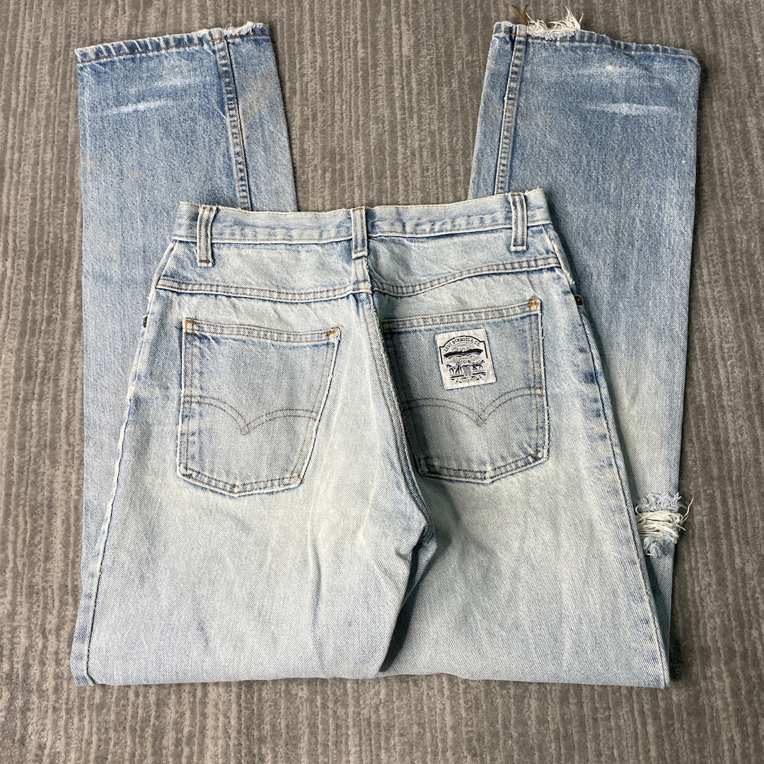 Vintage 70s Levis White Tab Regular Fit Distressed Style Talon Zipper ...